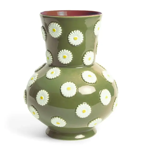 La DoubleJ Ceramic Daisy Vase - Green