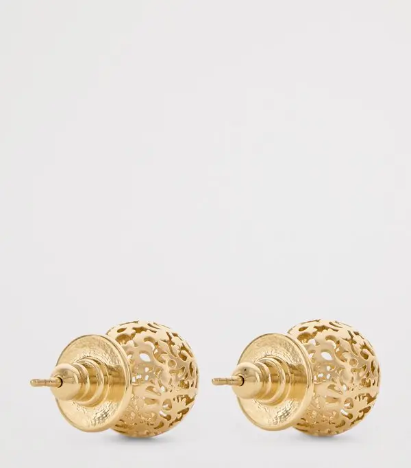 JIMMY CHOO Lace Sphere Logo Stud Earrings