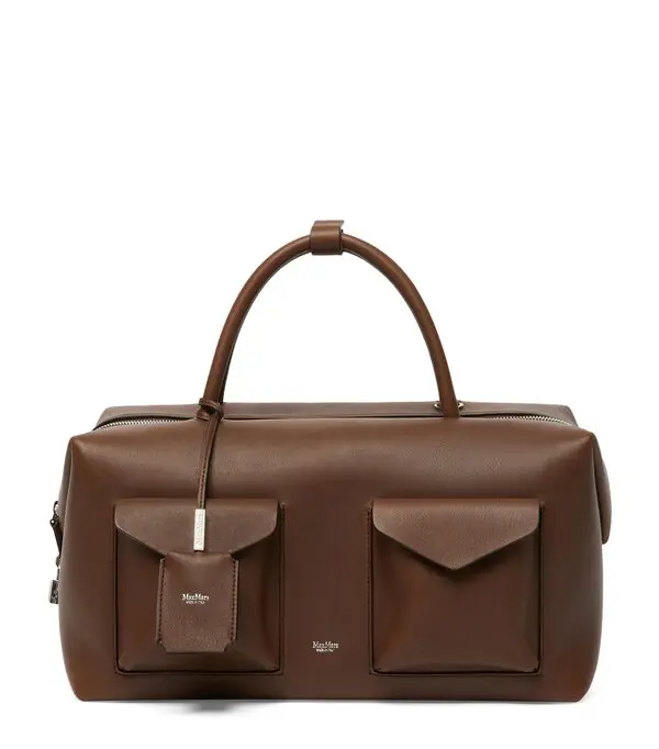 Max Mara Large Leather Boston Bowler Bag - Brown