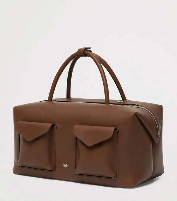 Max Mara Large Leather Boston Bag - Brown