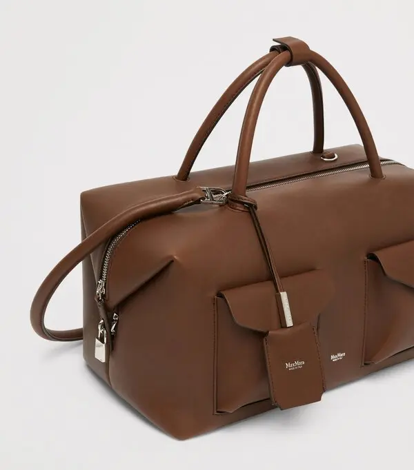 Max Mara Large Leather Boston Bag - Brown