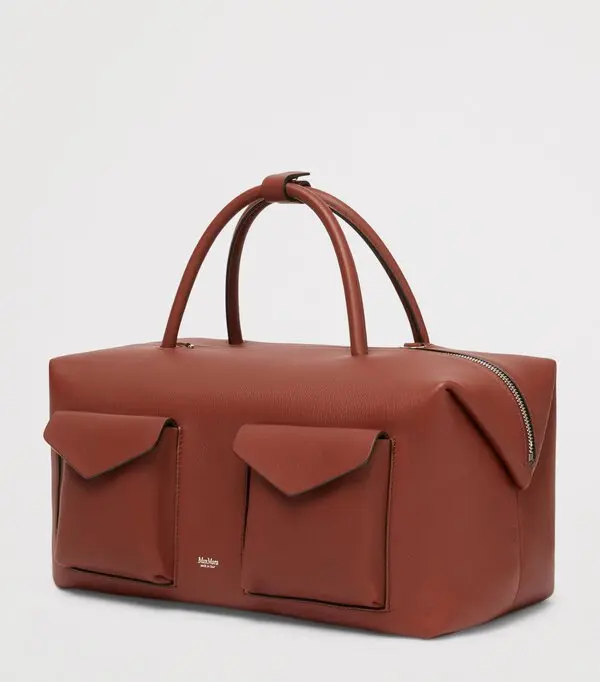 Max Mara Leather Boston Bowler Bag - Red
