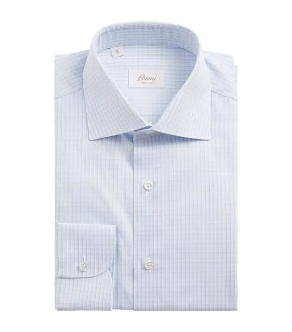Brioni Cotton Check Shirt - White