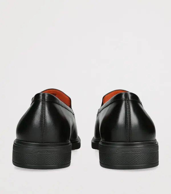 Santoni Leather Penny Loafers