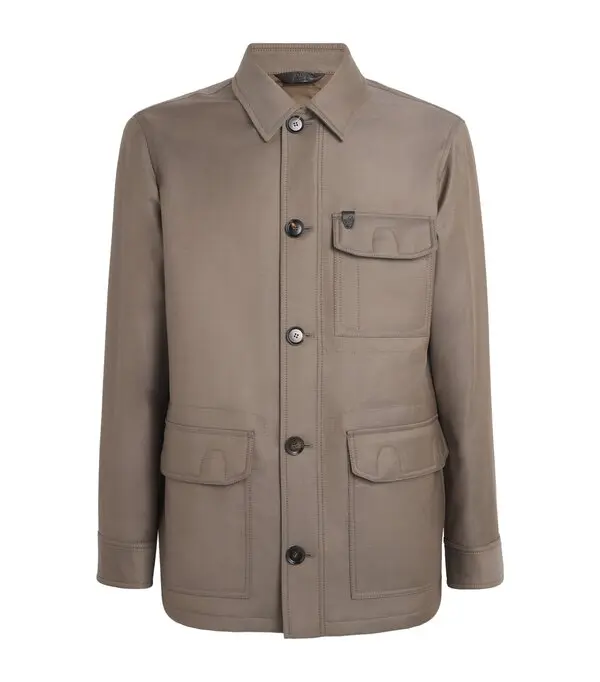 Brioni Wool Padded Field Jacket - Nude