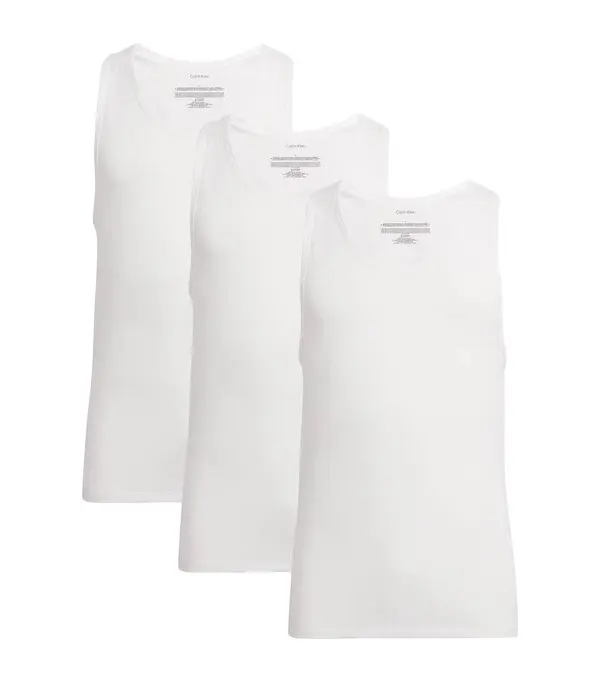 Calvin Klein Stretch Cotton-blend Vests - White