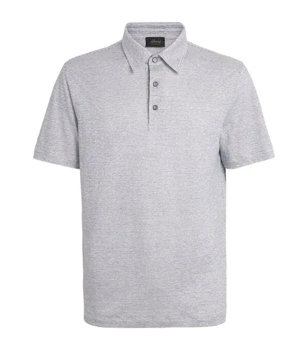 Brioni Cotton Polo Shirt - Blue