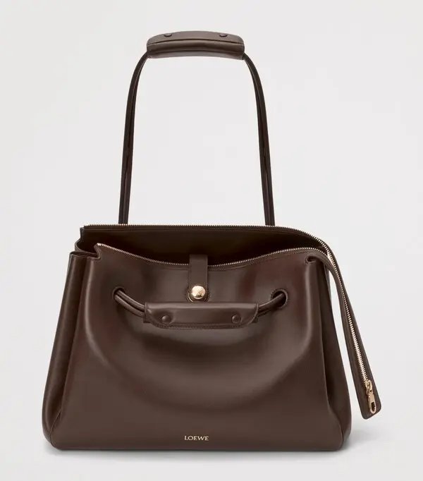 Loewe Large Grained Leather Madrid Shoulder Bag - Brown