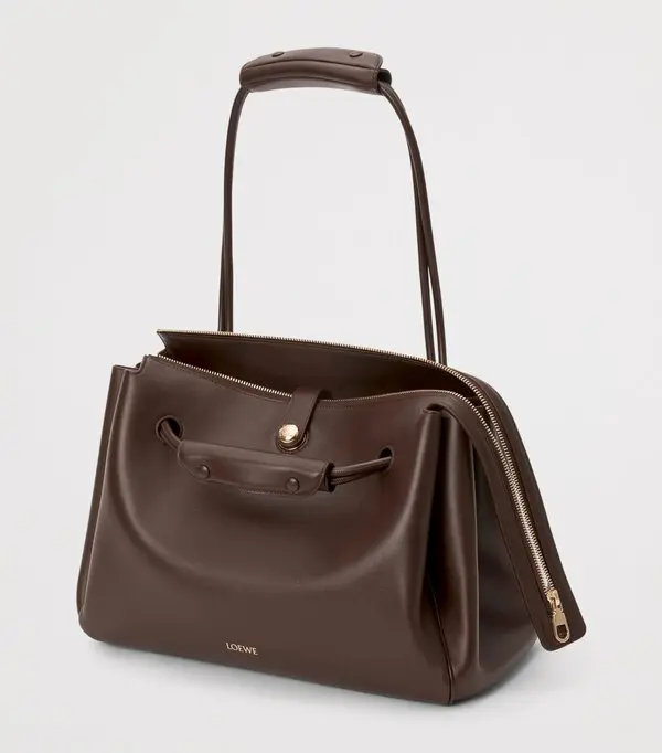 Loewe Large Grained Leather Madrid Shoulder Bag - Brown