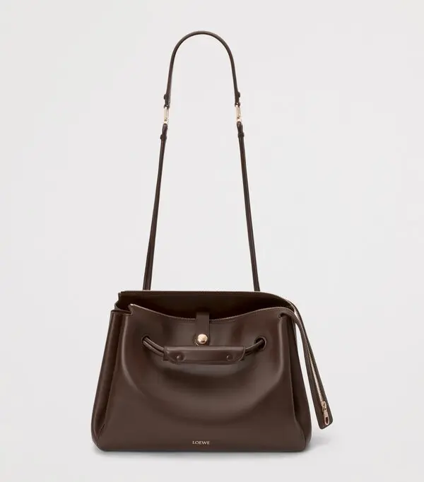 Loewe Large Grained Leather Madrid Shoulder Bag - Brown