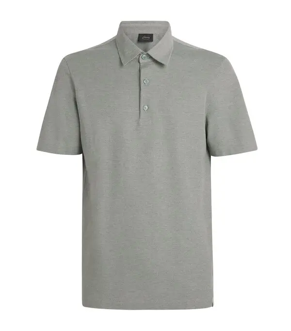 Brioni Cotton Polo Shirt - Grey