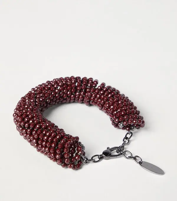 Brunello Cucinelli Sterling Silver Beaded Bracelet