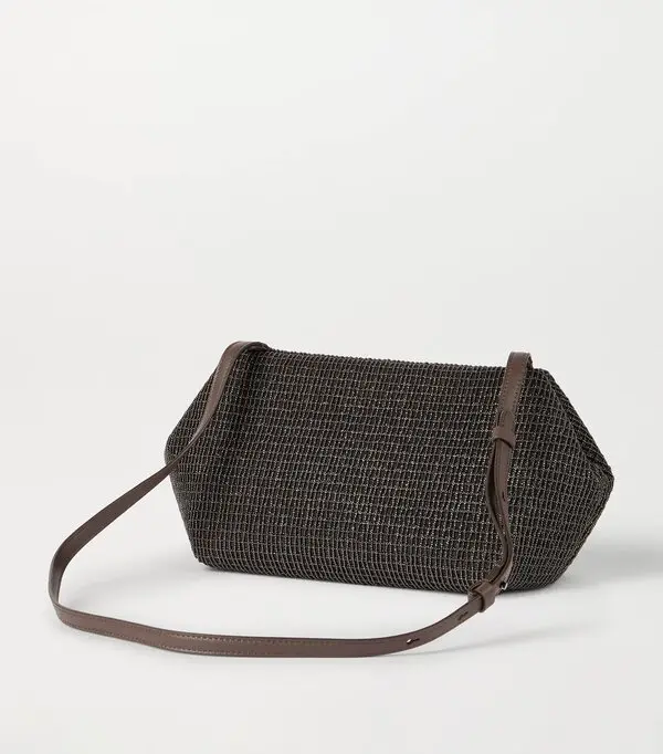 Brunello Cucinelli Leather Beaded Clutch