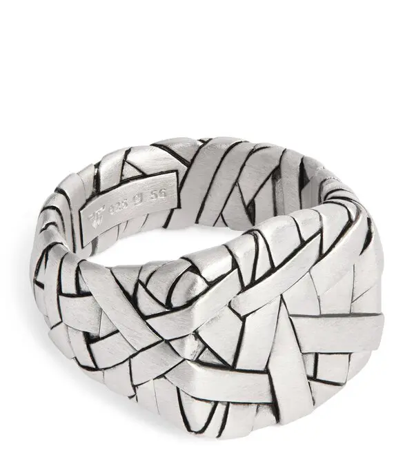 Tom Wood Rhodium-plated Sterling Quilt Ring - Silver