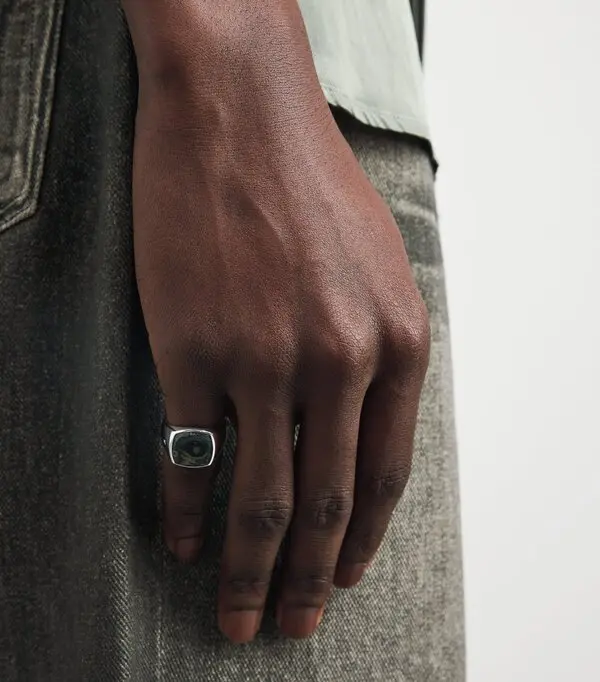 Tom Wood Cushion Kambaba Ring - Silver