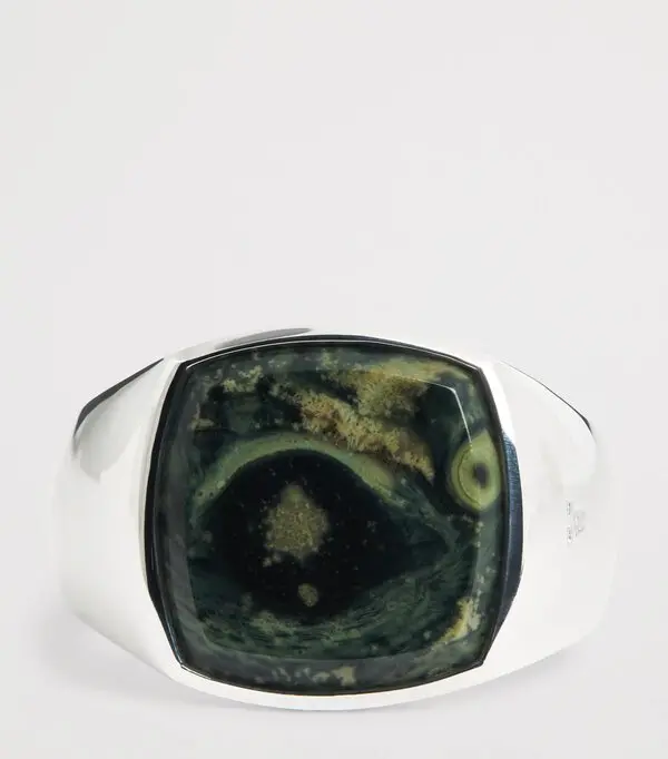 Tom Wood Cushion Kambaba Ring - Silver