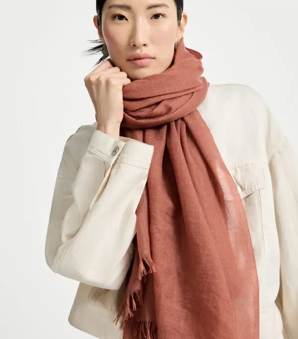 Brunello Cucinelli Cashmere-silk Scarf - Red