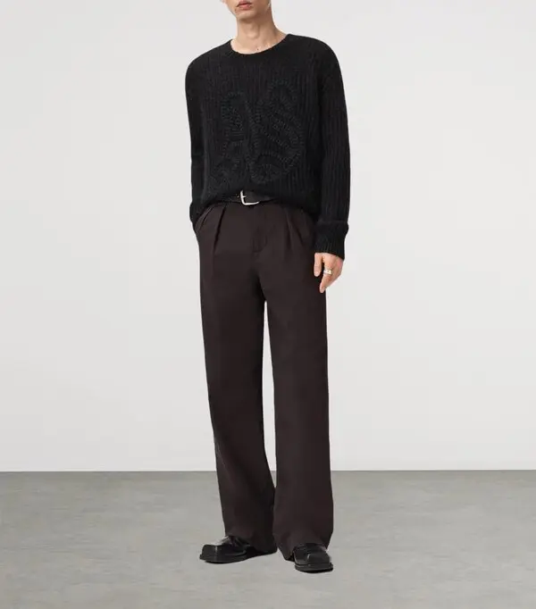 ALLSAINTS Embroidered Chainy Sweater - Black