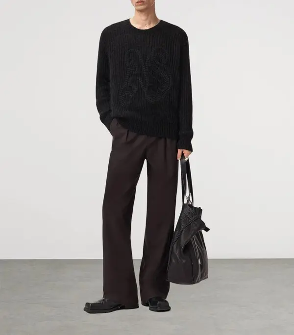 ALLSAINTS Embroidered Chainy Sweater - Black