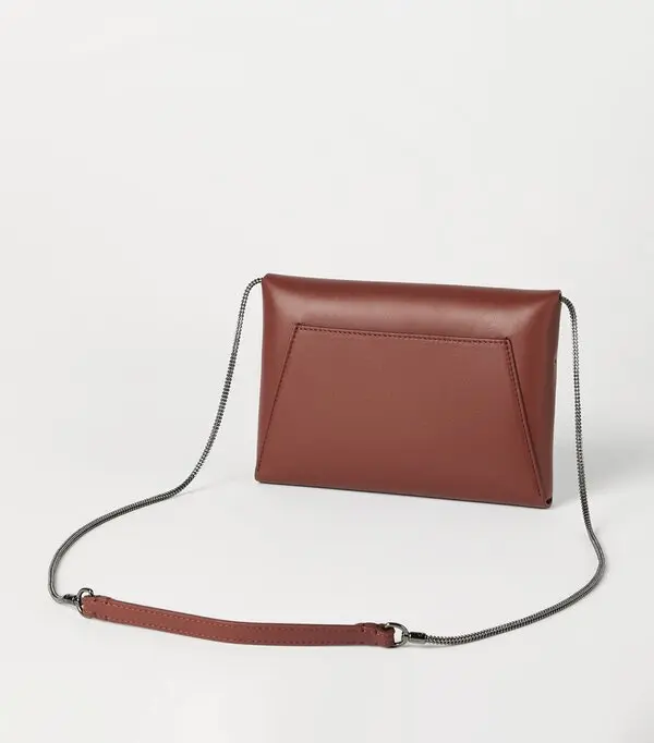 Brunello Cucinelli Leather Pochette Clutch - Red