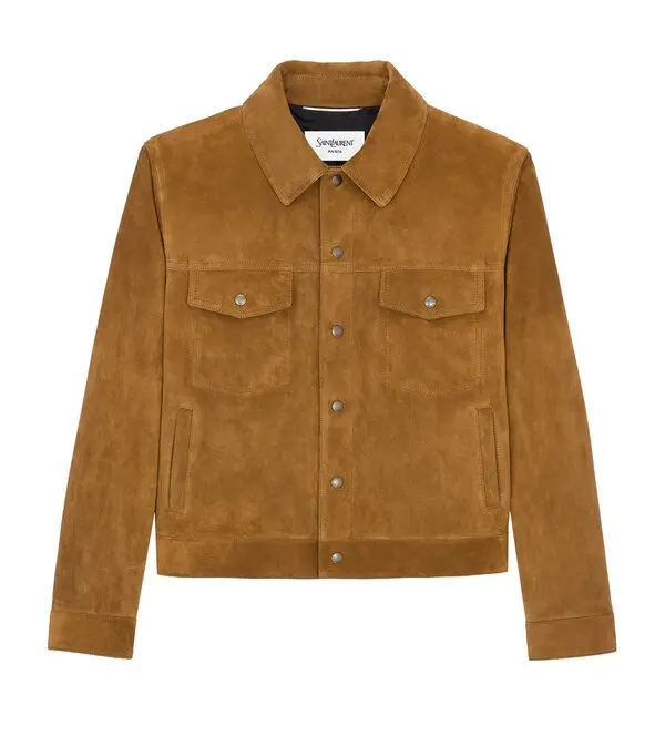Saint Laurent Suede Twin-pocket Jacket - Brown