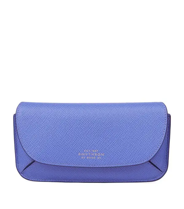 Smythson Panama Leather Sunglasses Case - Purple