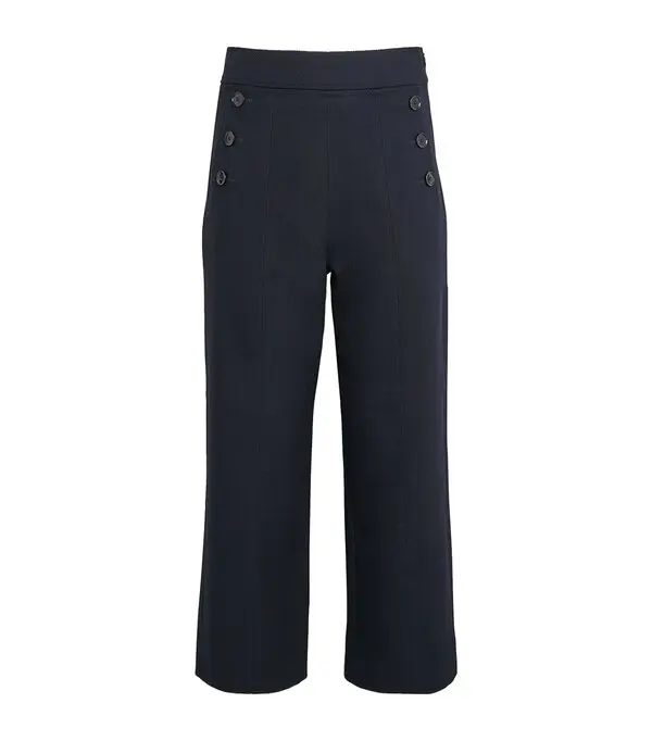 ME+EM Straight Cropped Trousers - Navy