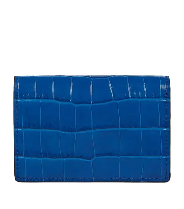 Smythson Calfskin Mara Folded Card Holder - Blue