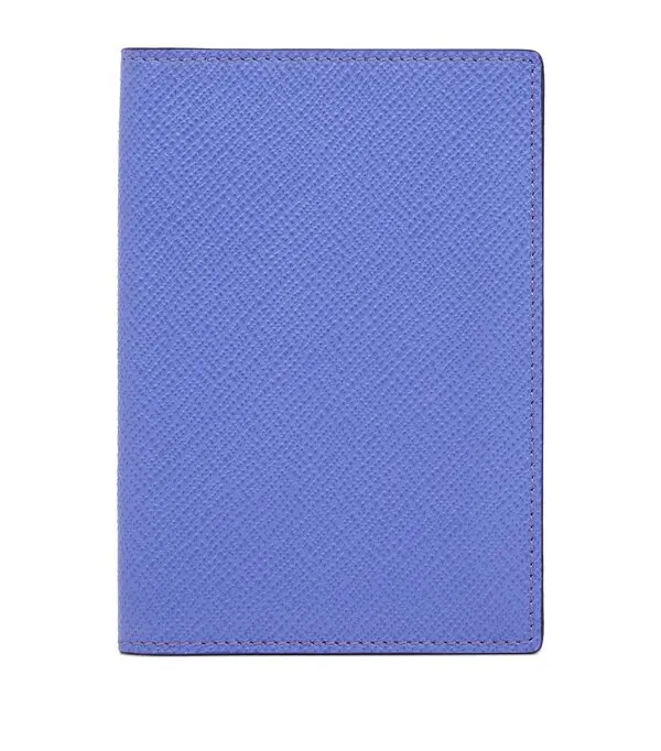 Smythson Calfskin Panama Passport Cover - Purple