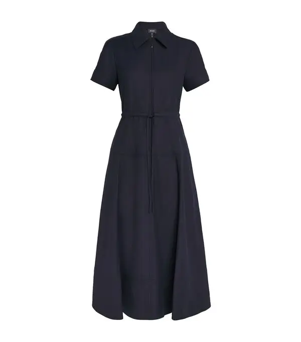 ME+EM Drawstring Midi Shirt Dress - Navy