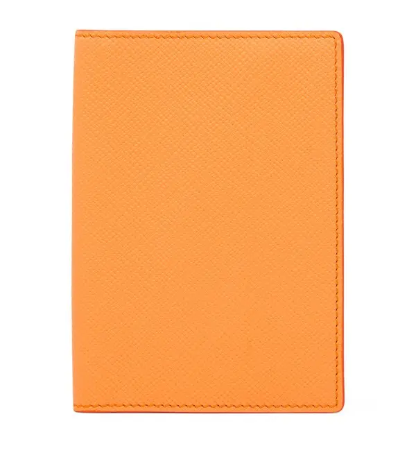 Smythson Calfskin Panama Passport Cover - Orange