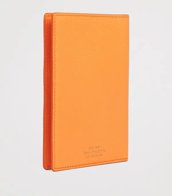 Smythson Calfskin Panama Passport Cover - Orange