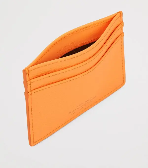 Smythson Calfskin Panama Card Holder - Orange