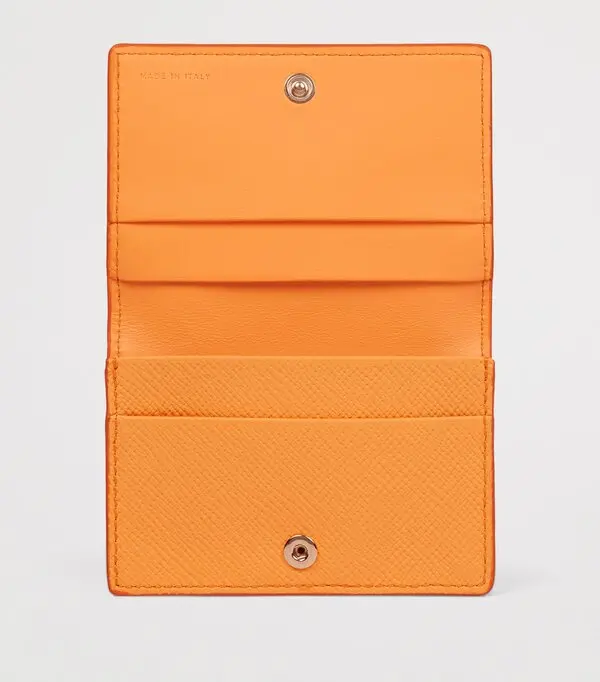 Smythson Calfskin Panama Folded Card Holder