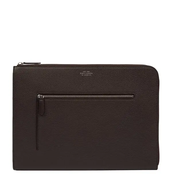 Smythson Small Calfskin Ludlow Laptop Case - Brown