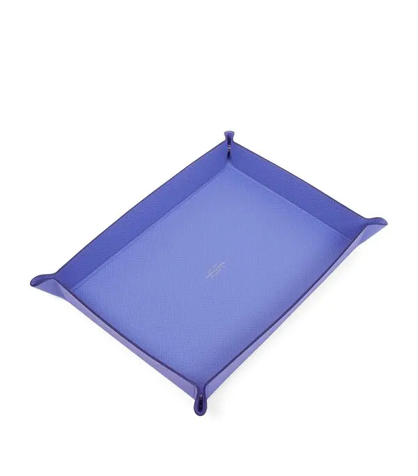 Smythson Large Panama Rectangular Trinket Tray - Purple