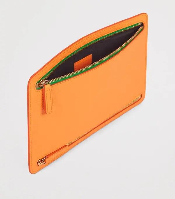Smythson Panama Multi-zip Case - Orange