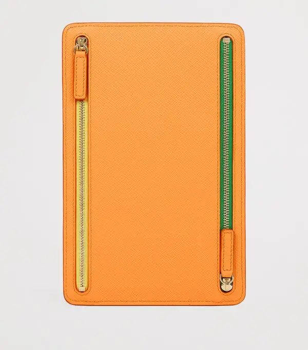 Smythson Panama Multi-zip Case - Orange