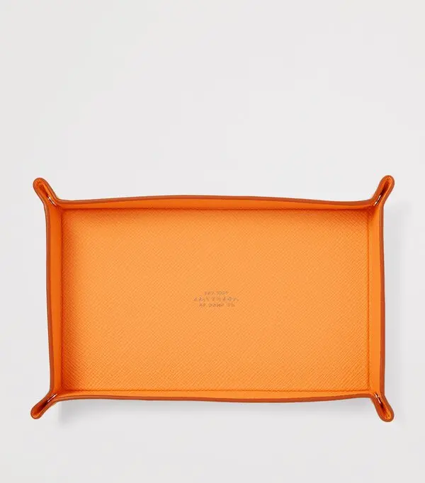 Smythson Small Leather Panama Rectangular Trinket Tray