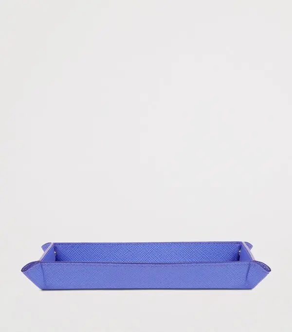Smythson Small Leather Panama Rectangular Trinket Tray