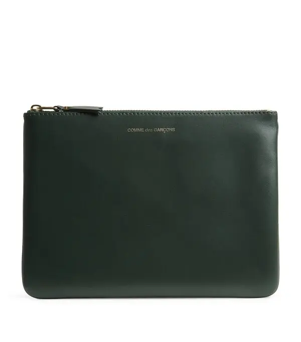 Comme Des Garçons Large Leather Pouch - Green
