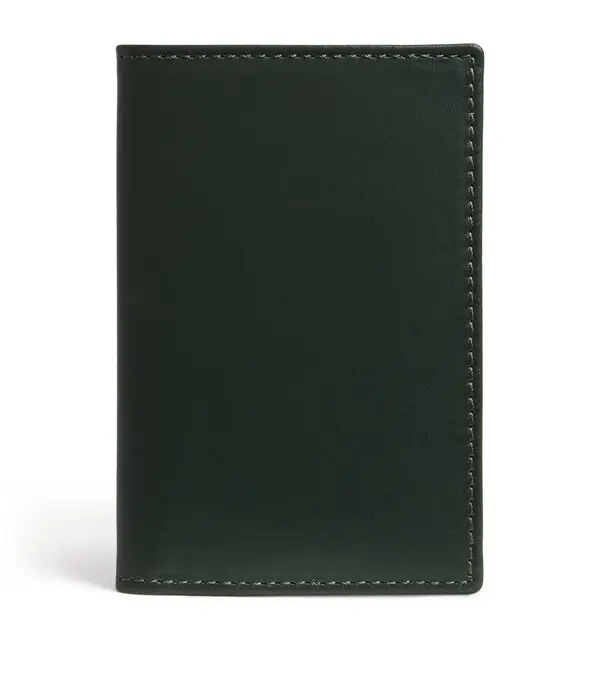 Comme Des Garçons Leather Bifold Card Holder - Green