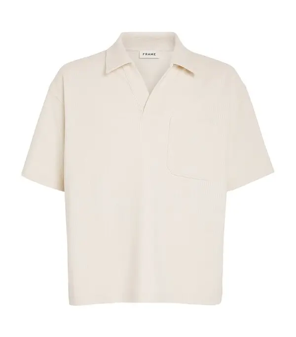 FRAME Textured Polo Shirt - Ivory