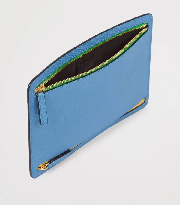 Buy Smythson Panama Leather Stickers Multi-zip Travel Wallet