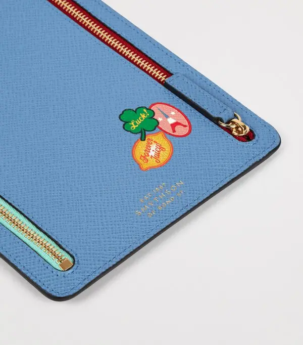 Buy Smythson Panama Leather Stickers Multi-zip Travel Wallet
