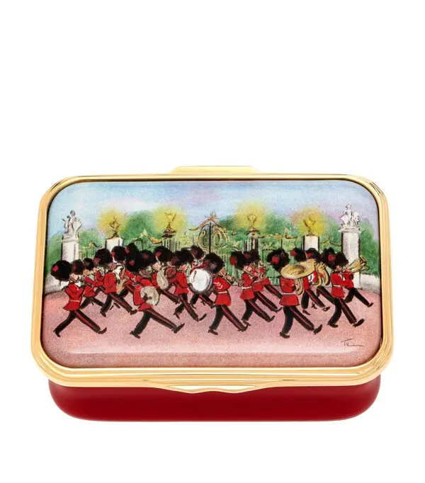 Halcyon Days Enamel Marching Down The Mall Box - White