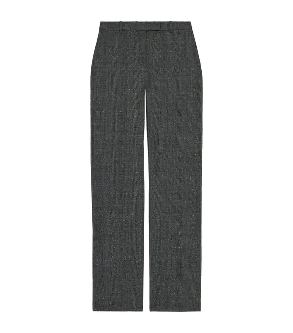 Alexander McQueen Wool Check Straight Trousers