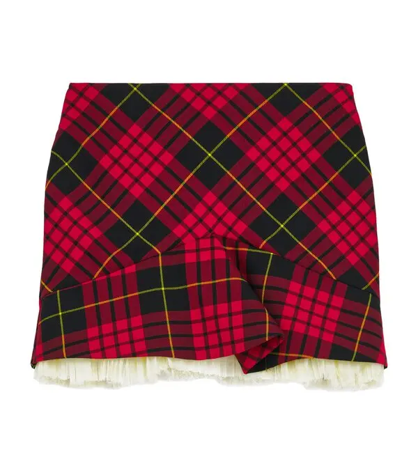 Alexander McQueen Tartan Mini Skirt - Burgundy