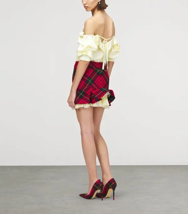 Alexander McQueen Tartan Mini Skirt - Burgundy