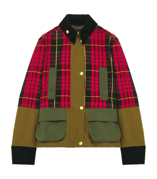 Alexander McQueen Cotton-blend Tartan Ripstop Jacket - Burgundy